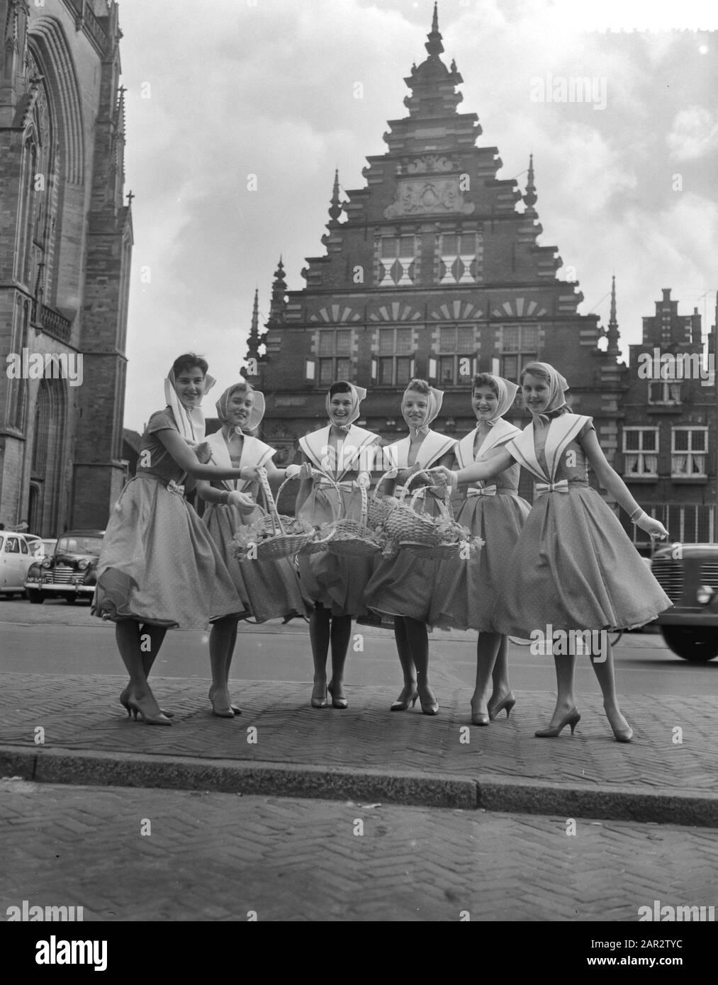 Haarlem flower girls in new costume Date: March 16, 1959 Stock Photo ...