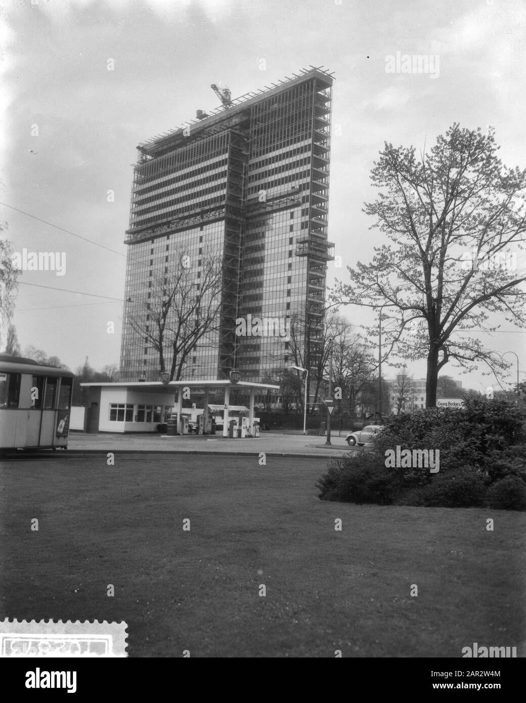 Modern office and apartment building in the center of Dusseldorf Date ...