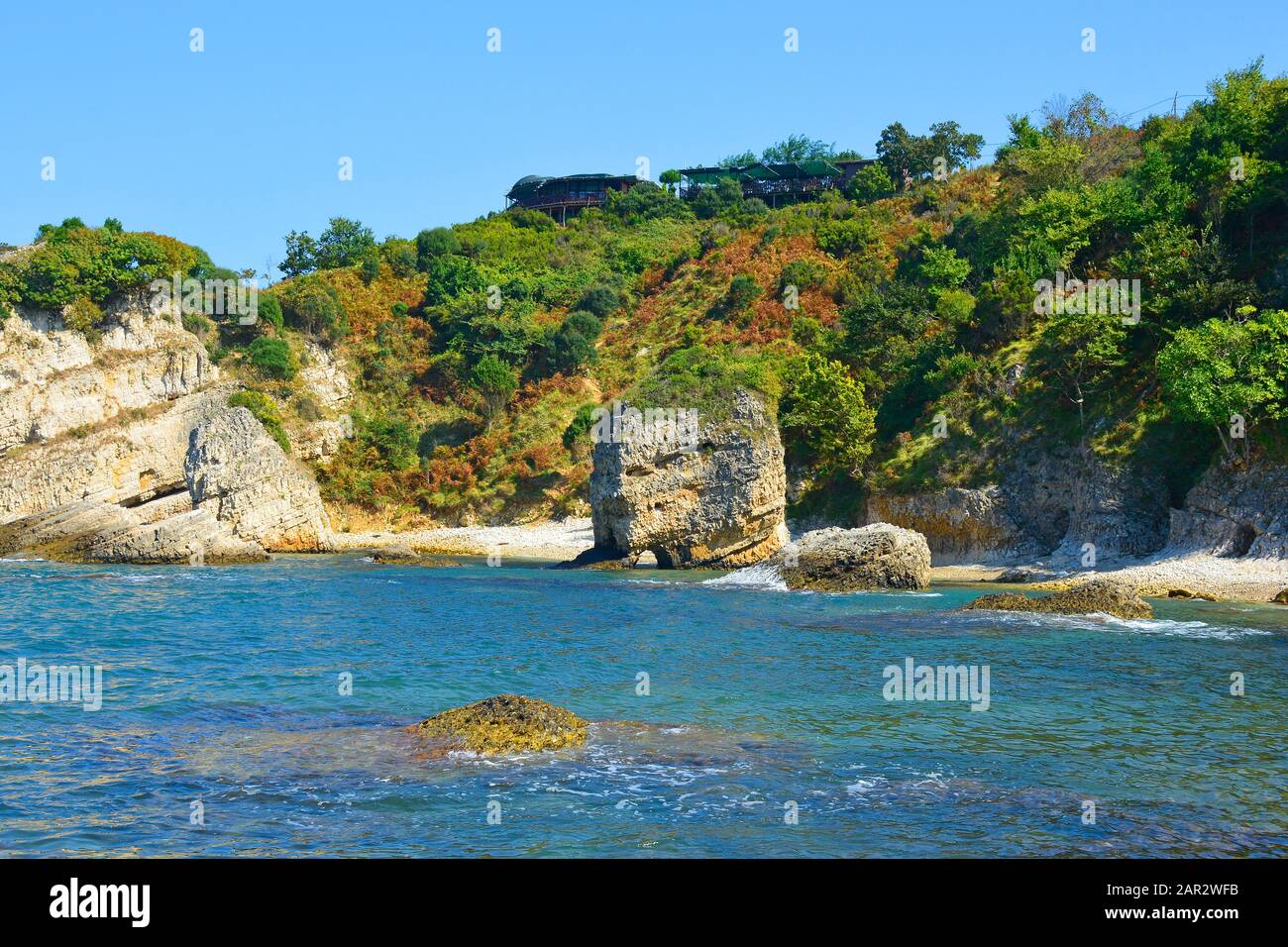 The Black Sea coast at Kilimli Bay, near Agva, Sile, in north west ...