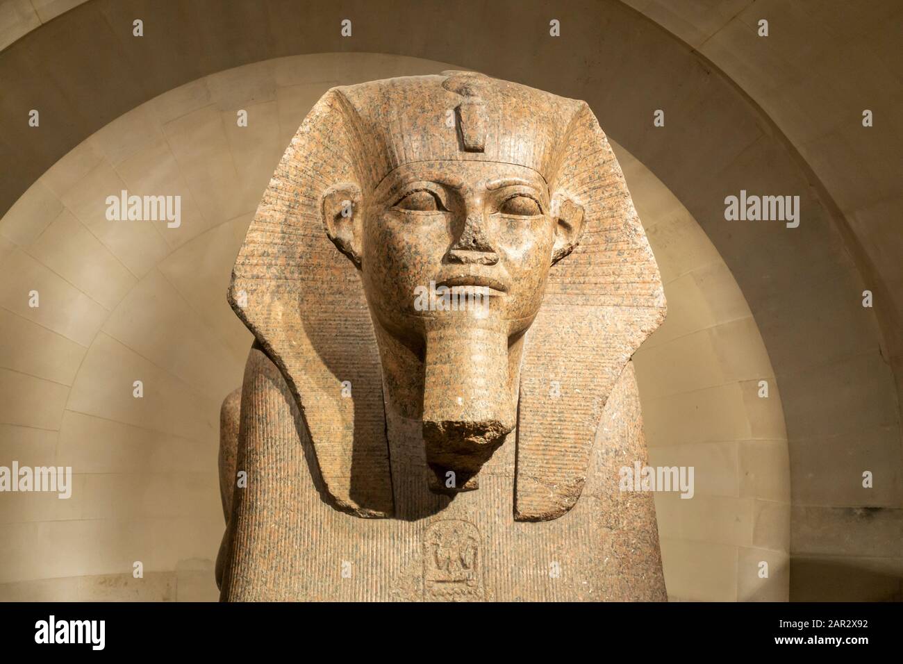 The Great Sphinx of Tanis on display in the Sully Wing of the Louvre ...