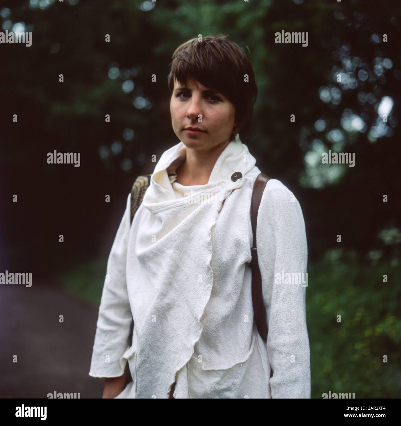 Portrait of woman without makeup with pimples and poresand unperfect ...