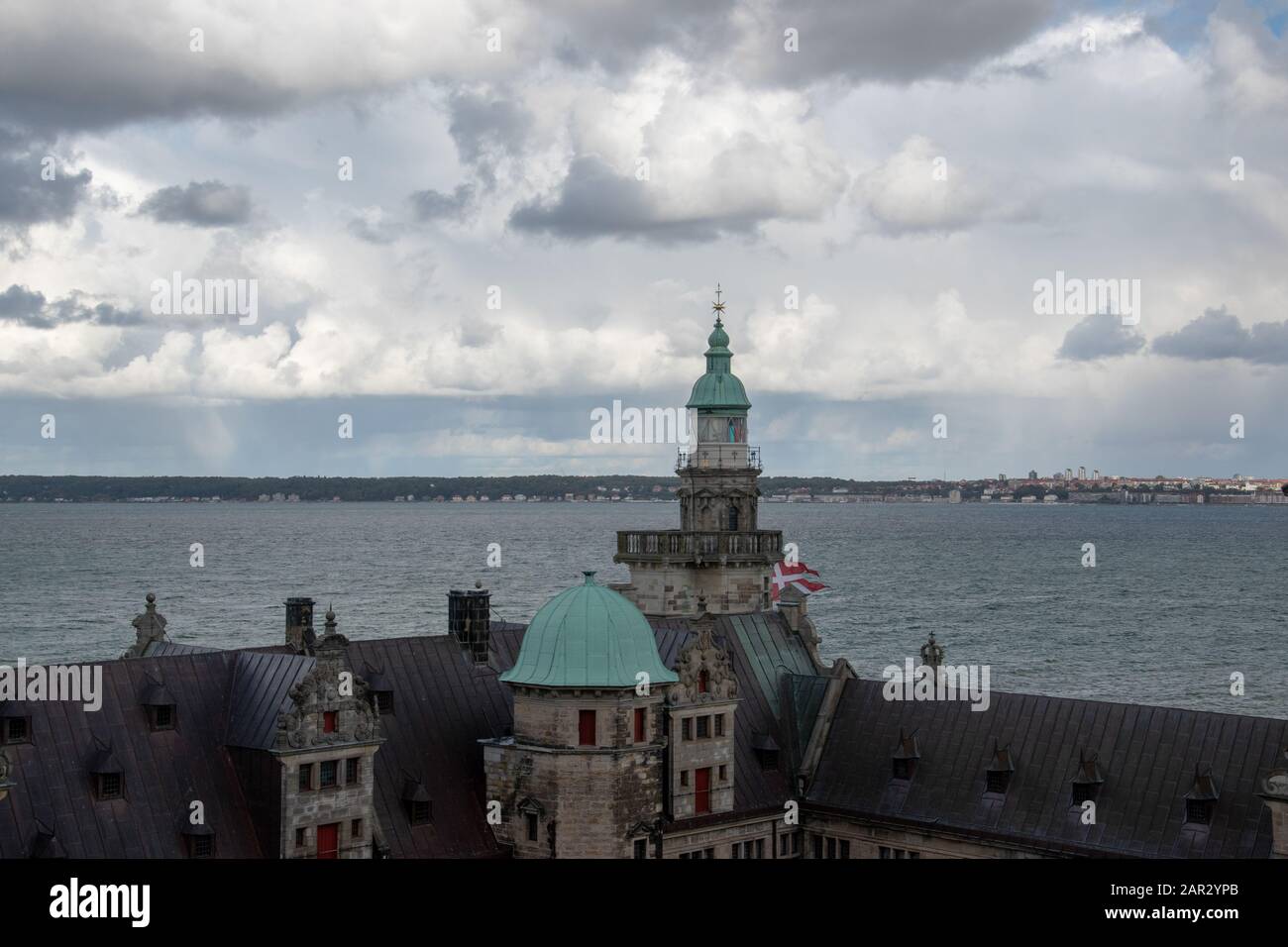 Tower at Kronborg Castle Helsingør, Denmark. Immortalized as Elsinore ...