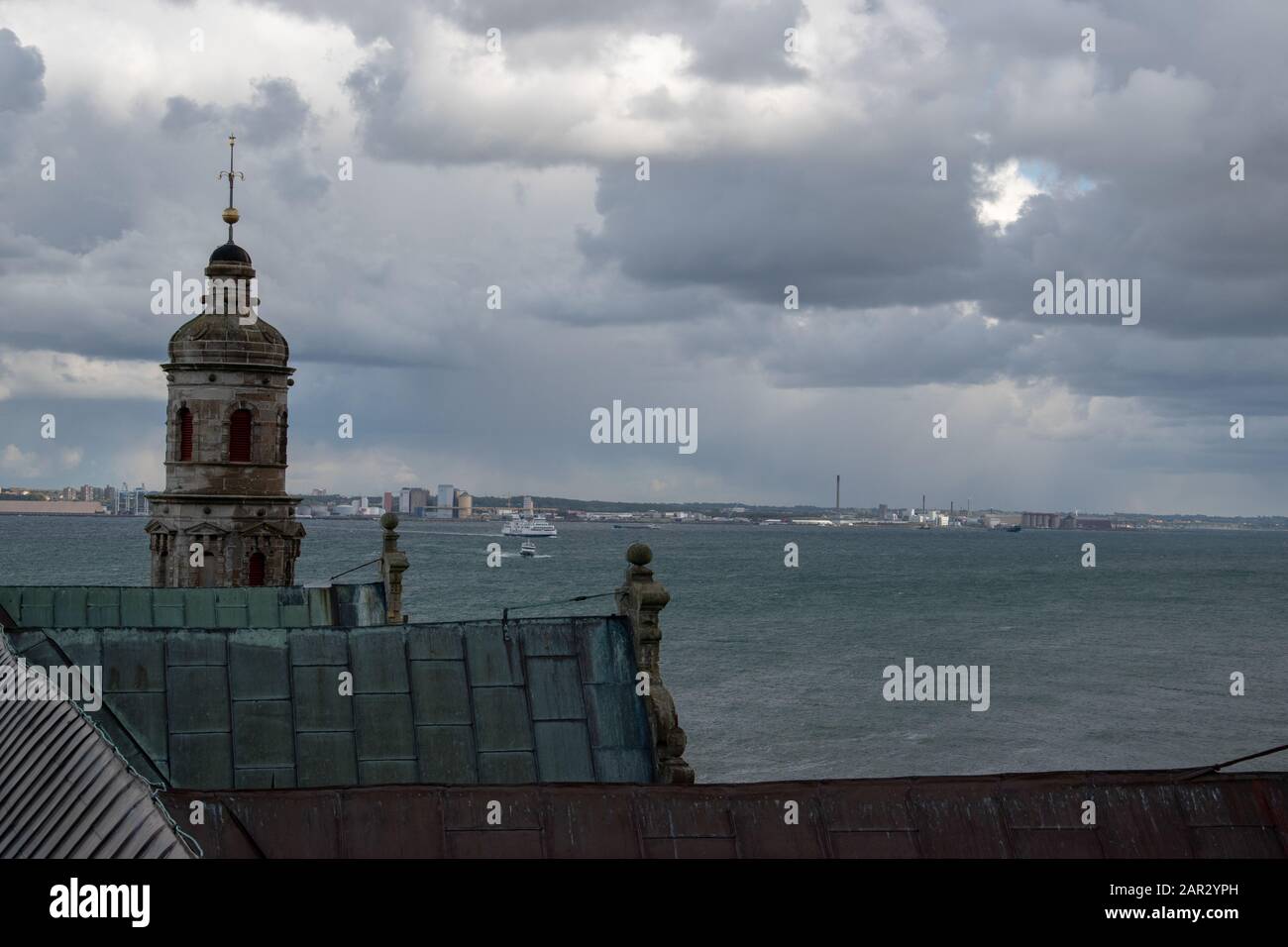 Tower at Kronborg Castle Helsingør, Denmark. Immortalized as Elsinore ...