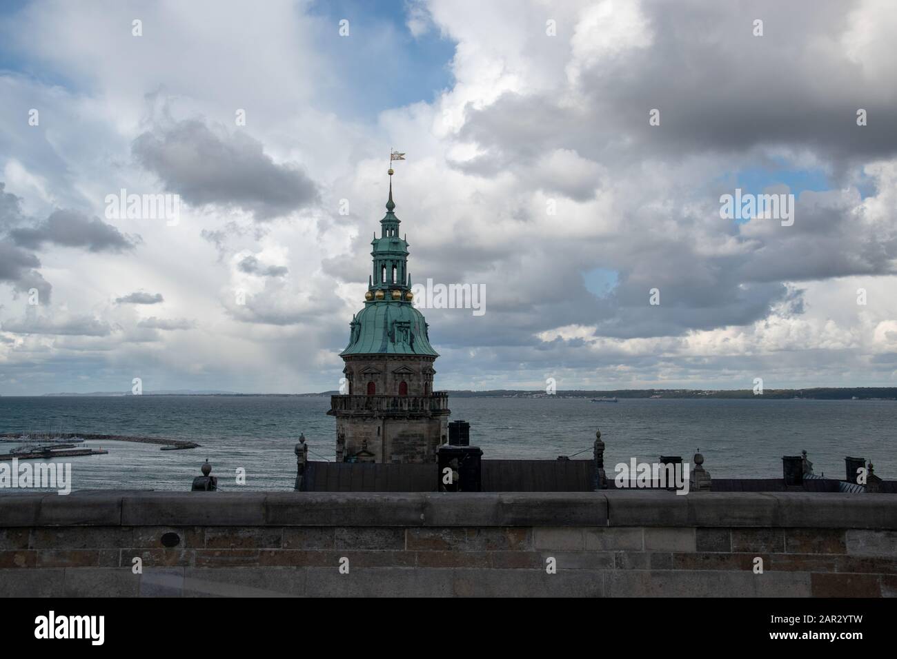 Tower at Kronborg Castle Helsingør, Denmark. Immortalized as Elsinore ...