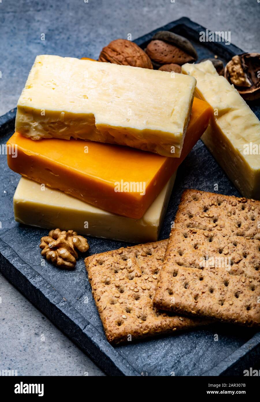 Cheese collection, matured and orange original British cheddar cheese ...