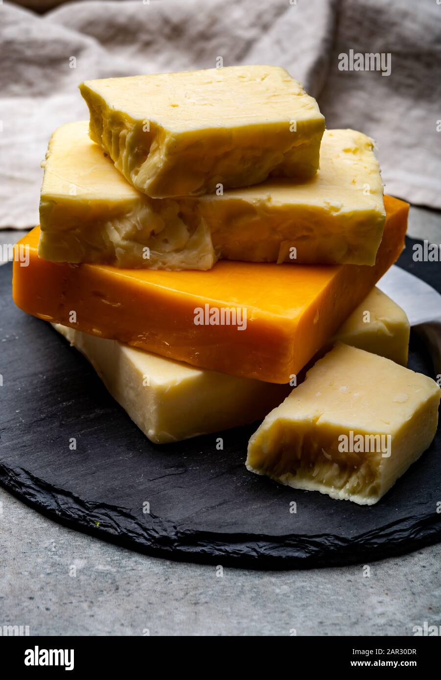 Cheese collection, matured and orange original British cheddar cheese ...