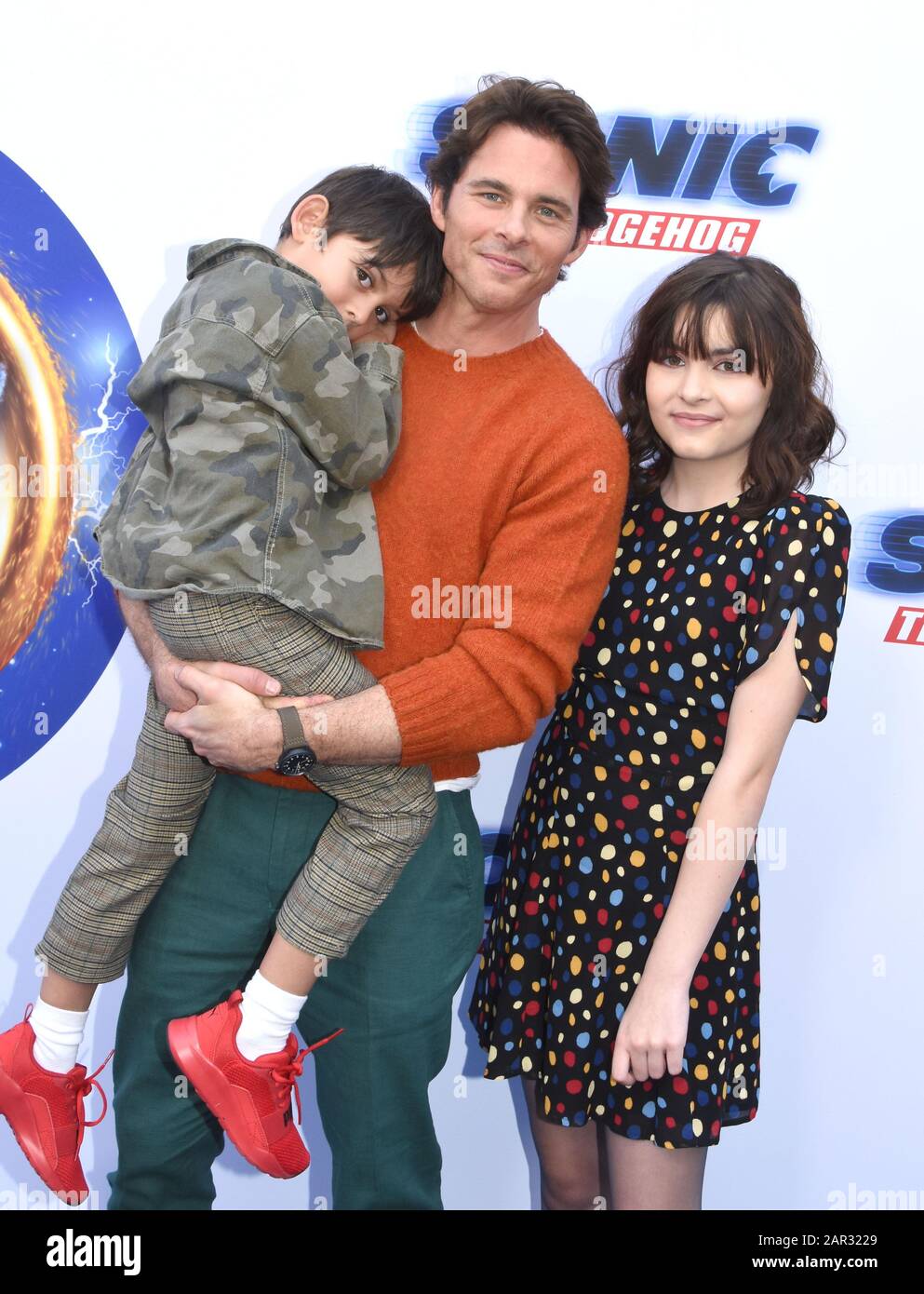 Los Angeles, California, USA 25th January 2020 Actor James Marsden, son ...