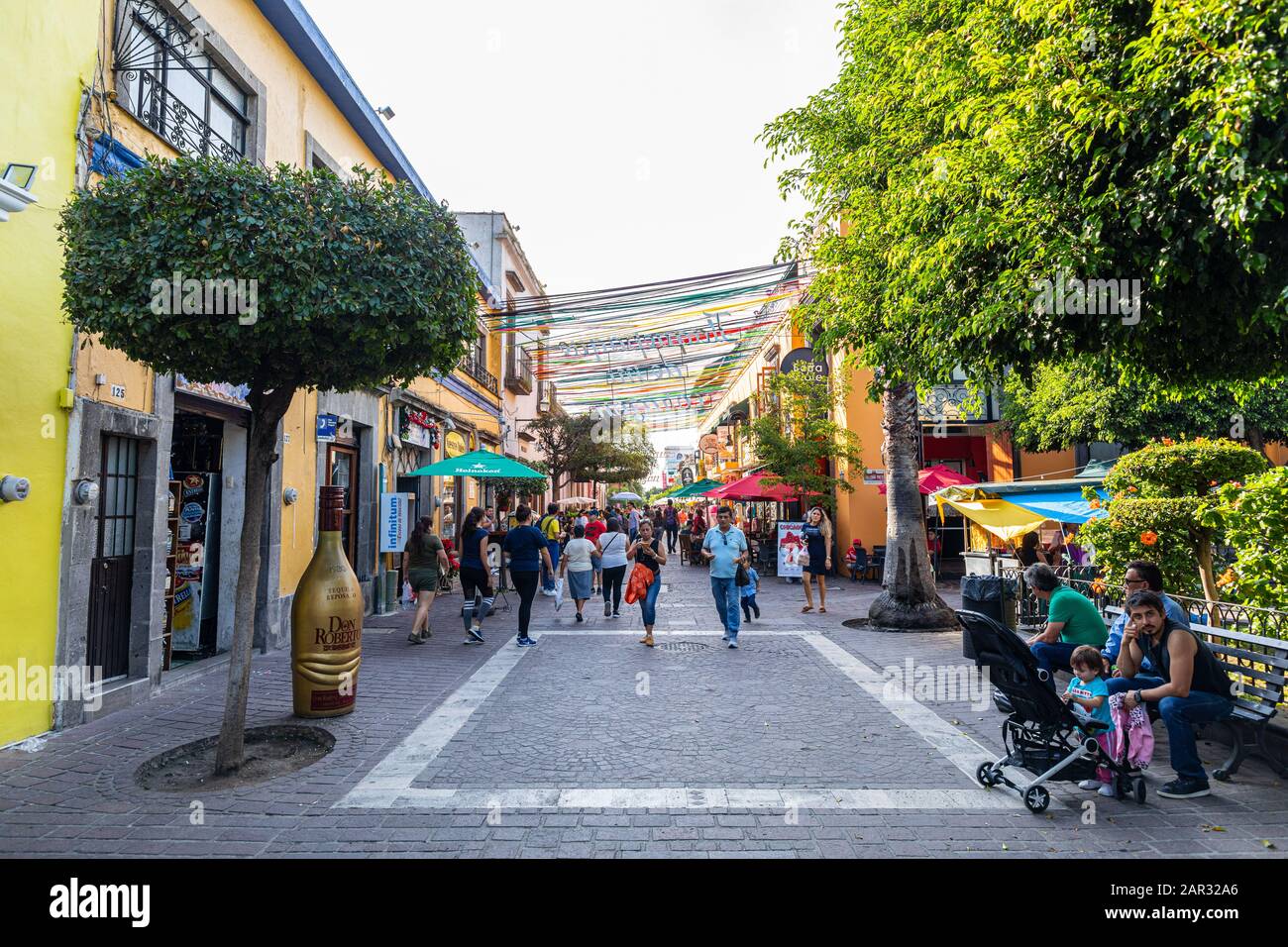 San Pedro Tlaquepaque, Jalisco, Mexico - November 23, 2019: Locals and ...