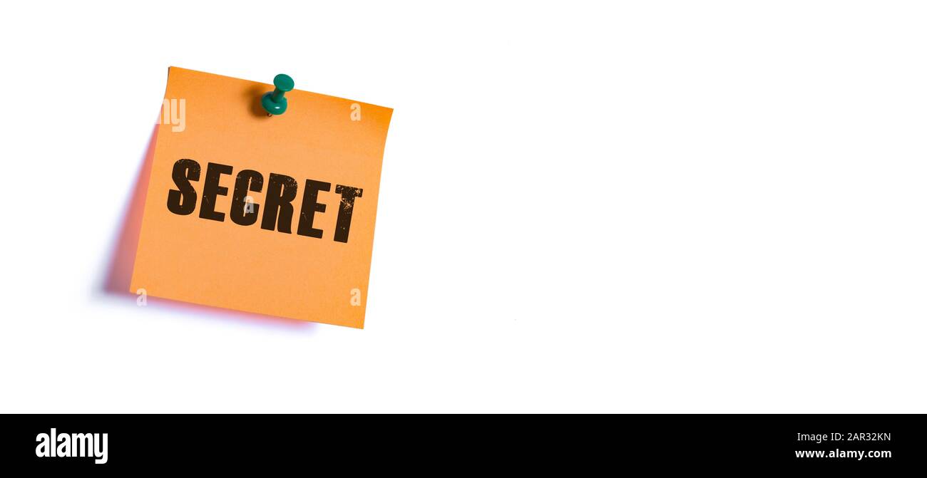 secret writes on sticky note paper Stock Photo - Alamy