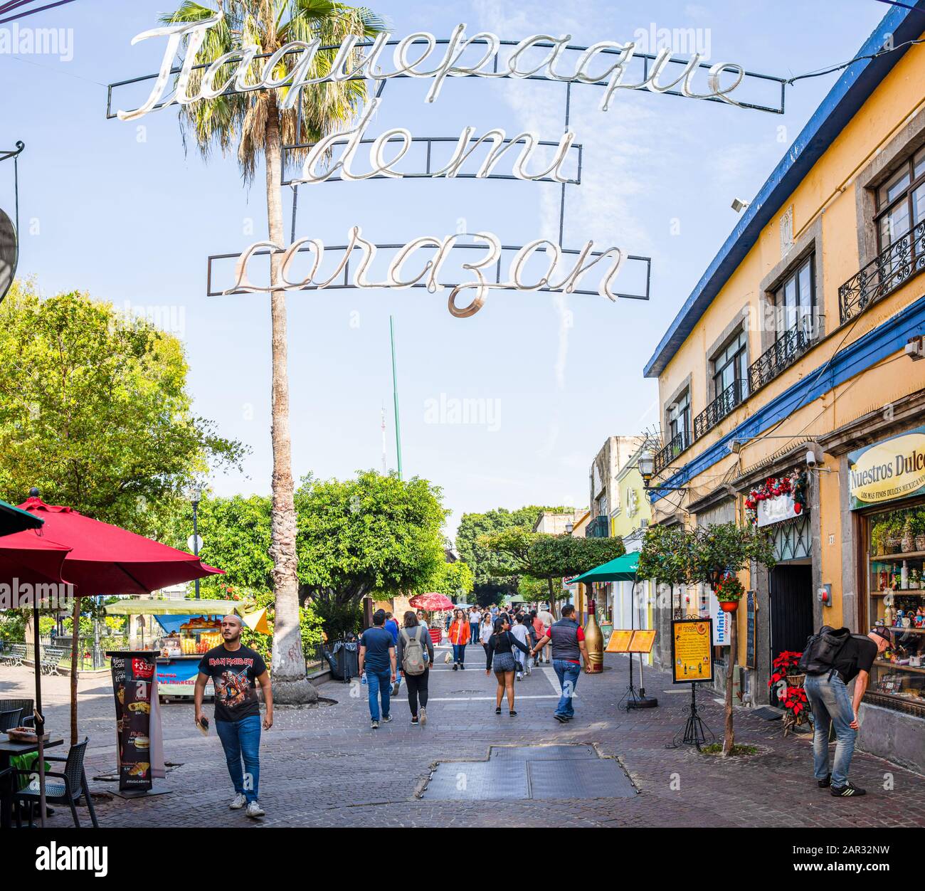 San Pedro Tlaquepaque, Jalisco, Mexico - November 23, 2019: Locals and ...
