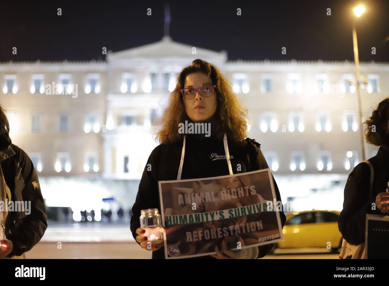 Athens, Greece. 25th Jan, 2020. Activists protest in Syntagma Square ...