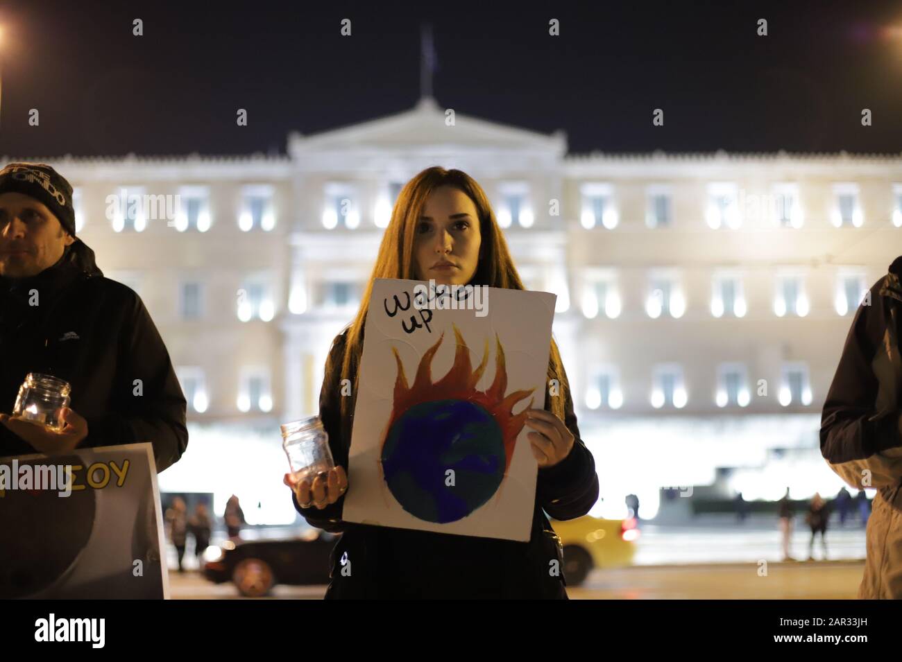 Athens, Greece. 25th Jan, 2020. Activists protest in Syntagma Square ...