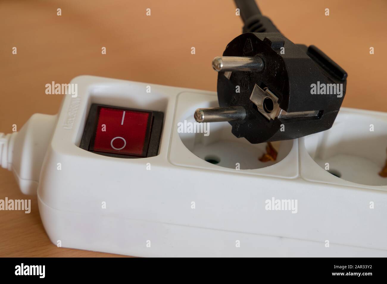 closeup of multiple socket with switched off switcher Stock Photo - Alamy