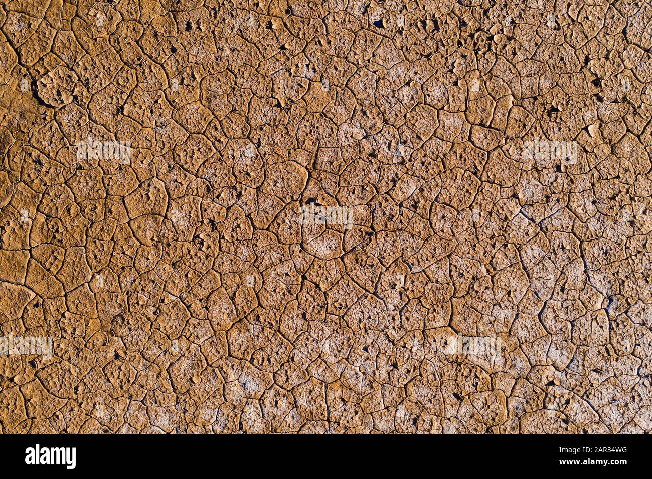 Aerial view of quartered soil of the San Nicolas desert in the ...