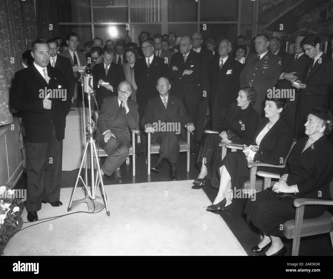 KLM unveiling Plesmanplaquette, Amsterdam. Annotation: Speech by KLM ...