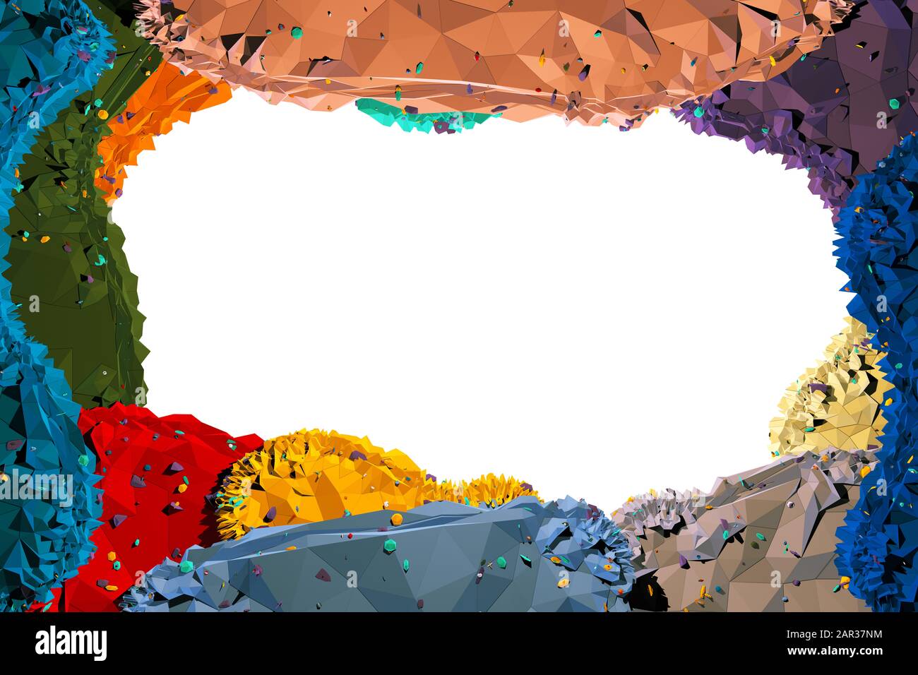 Abstract low poly colorful crystal frame background Stock Photo - Alamy