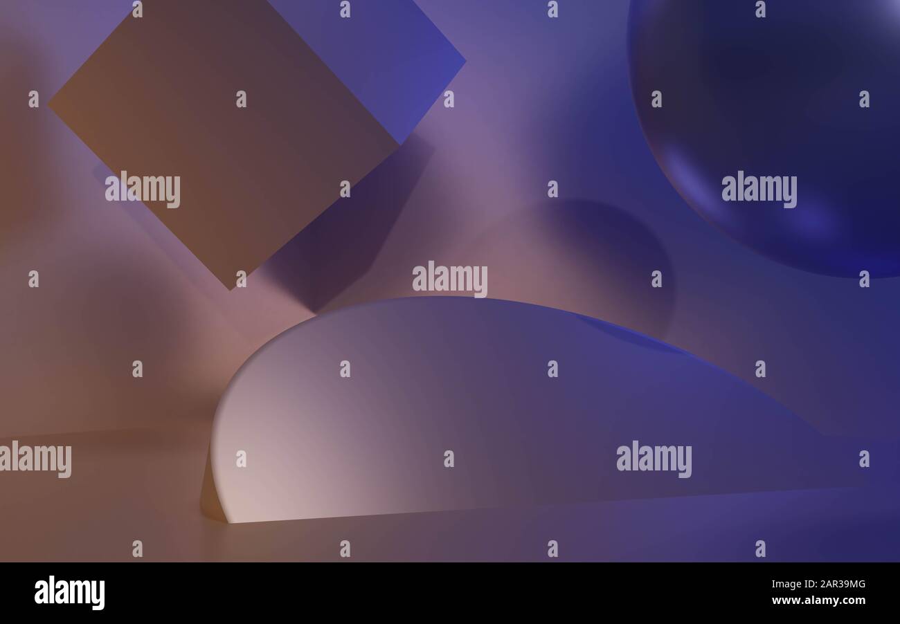 blue and yellow monotone geometric shapes set on blue background ...