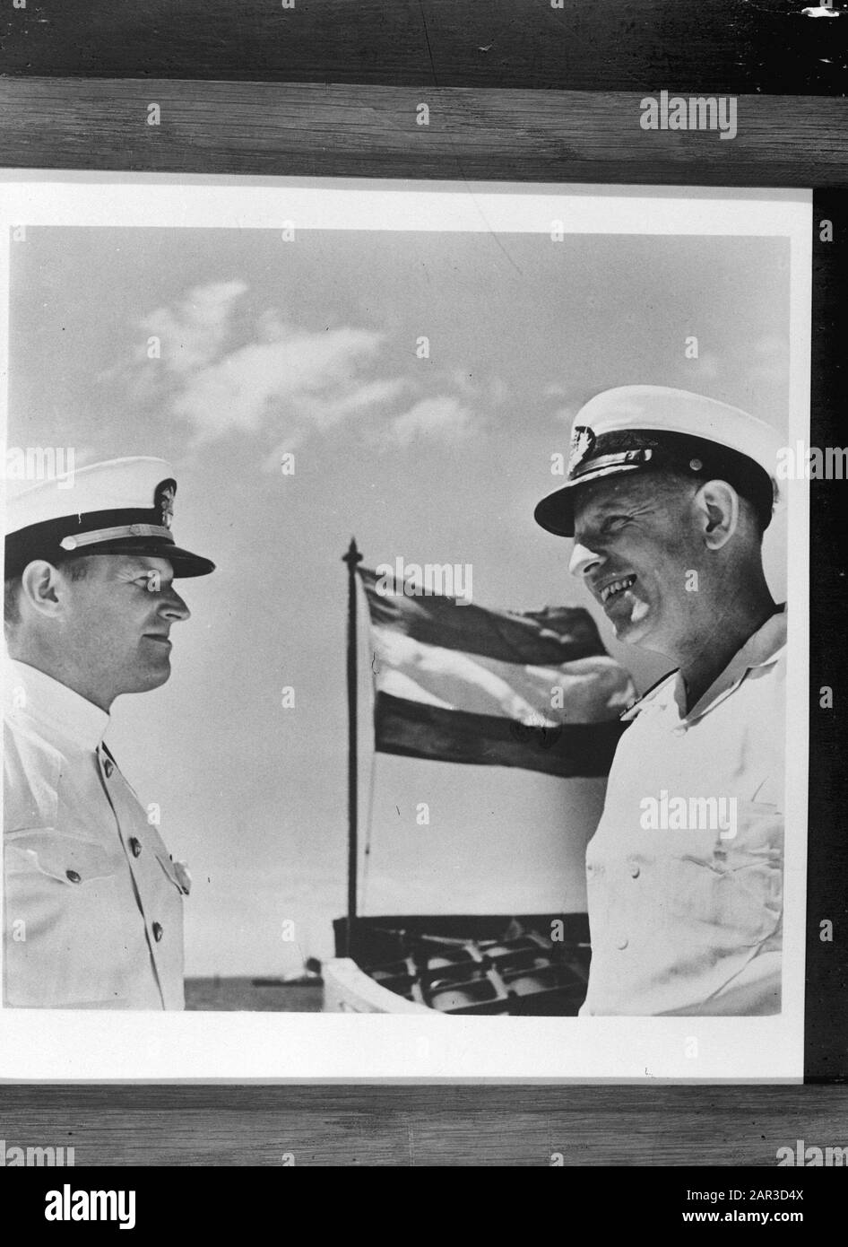 [Hr. Ms. Dan. Jan van Brakel in American port. Dutch naval officers ...