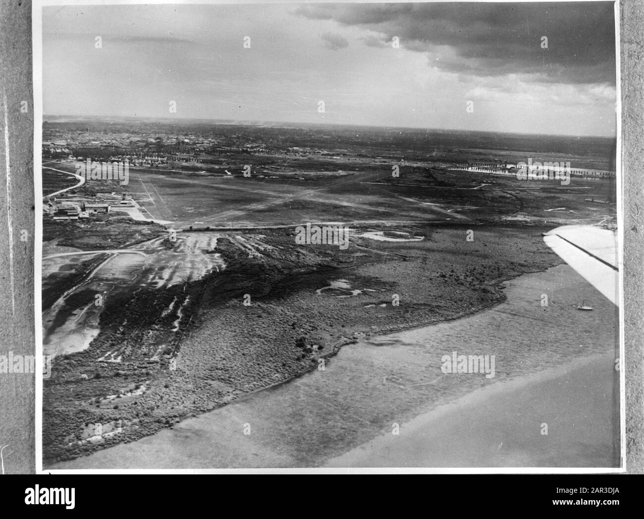 Aerial photograph. Airport and port area Annotation: Repronegative Date ...