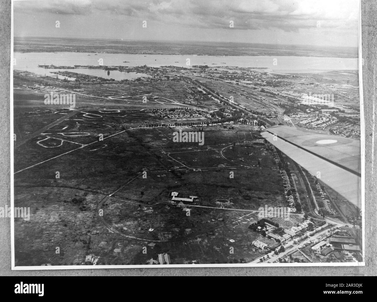Aerial photograph. Airport and port area Annotation: Repronegative Date ...