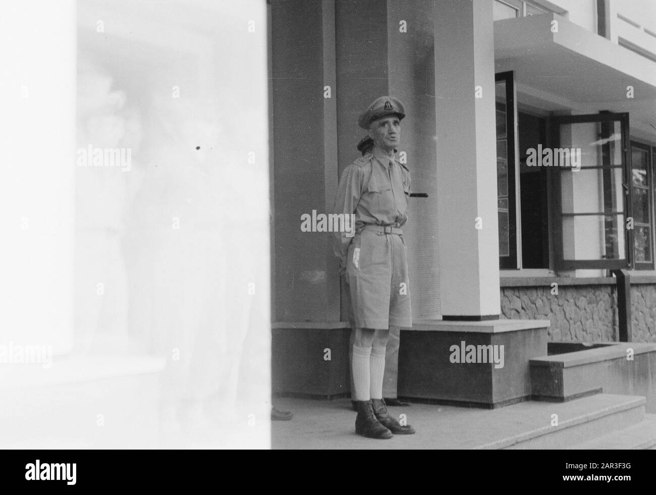 Major General W. Baay, commander A-Dvisie stands in front of ...