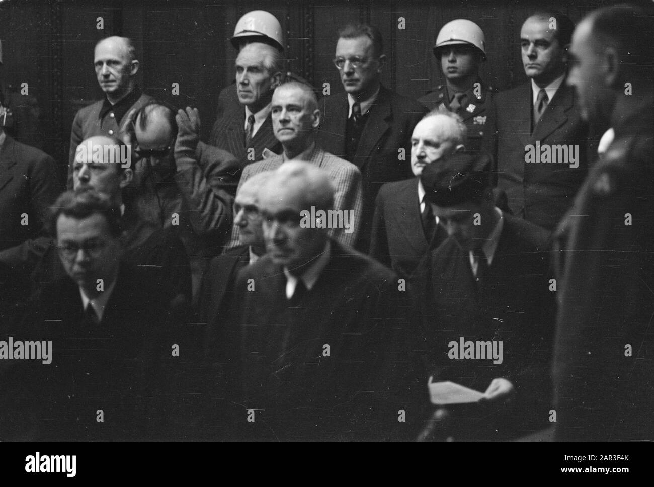 Process Nuremberg. On the back row Jodl, Von Papen and Seyss-Inquart ...