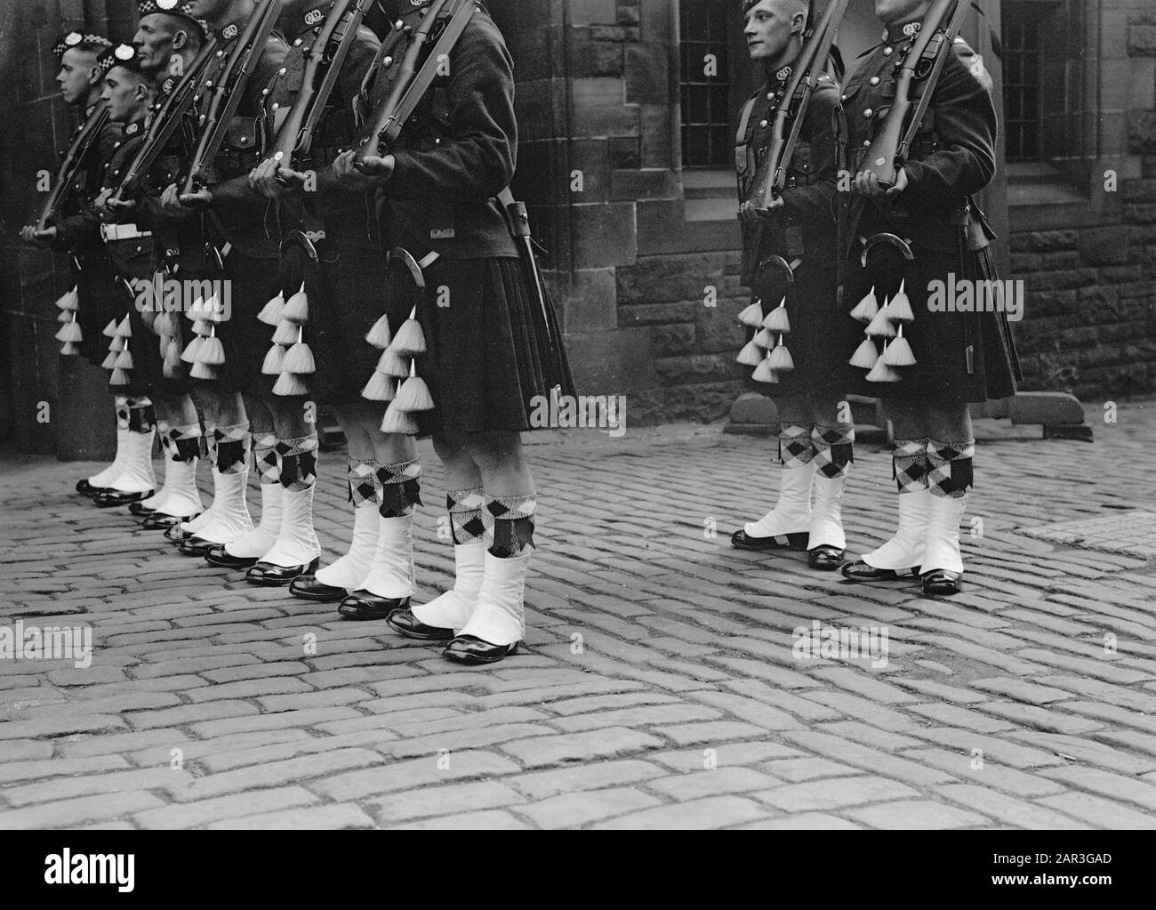 Scotland - Barracks Edinburgh Castle Soldiers' legs with white gaiters ...