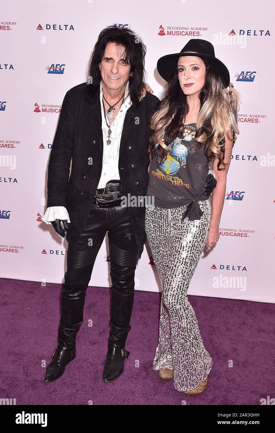 LOS ANGELES, CA - JANUARY 24: Alice Cooper )L) and Calico Cooper attend ...
