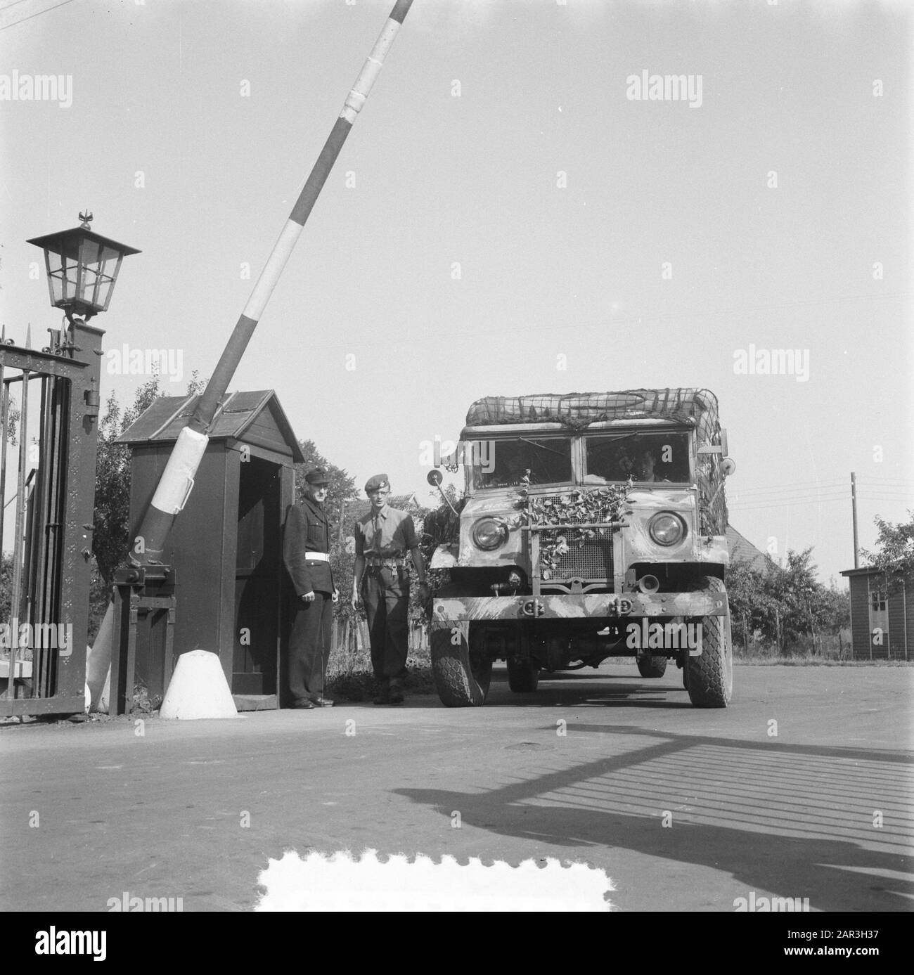 Military exercise Hold Fast in Germany. Entrance German barracks Date ...