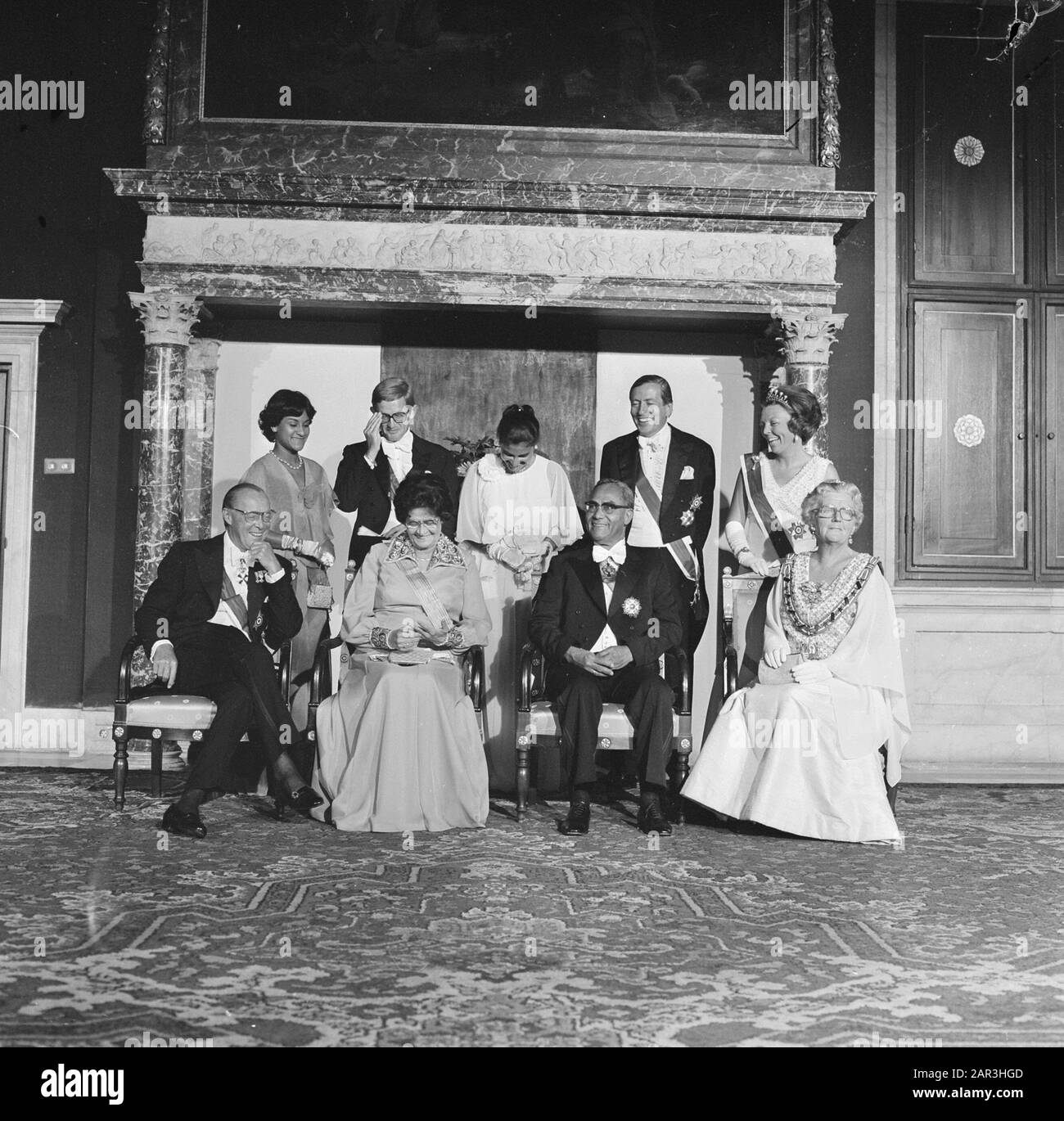 State visit Surinamese President Ferrier; Staatisefoto. Prince Bernhard ...