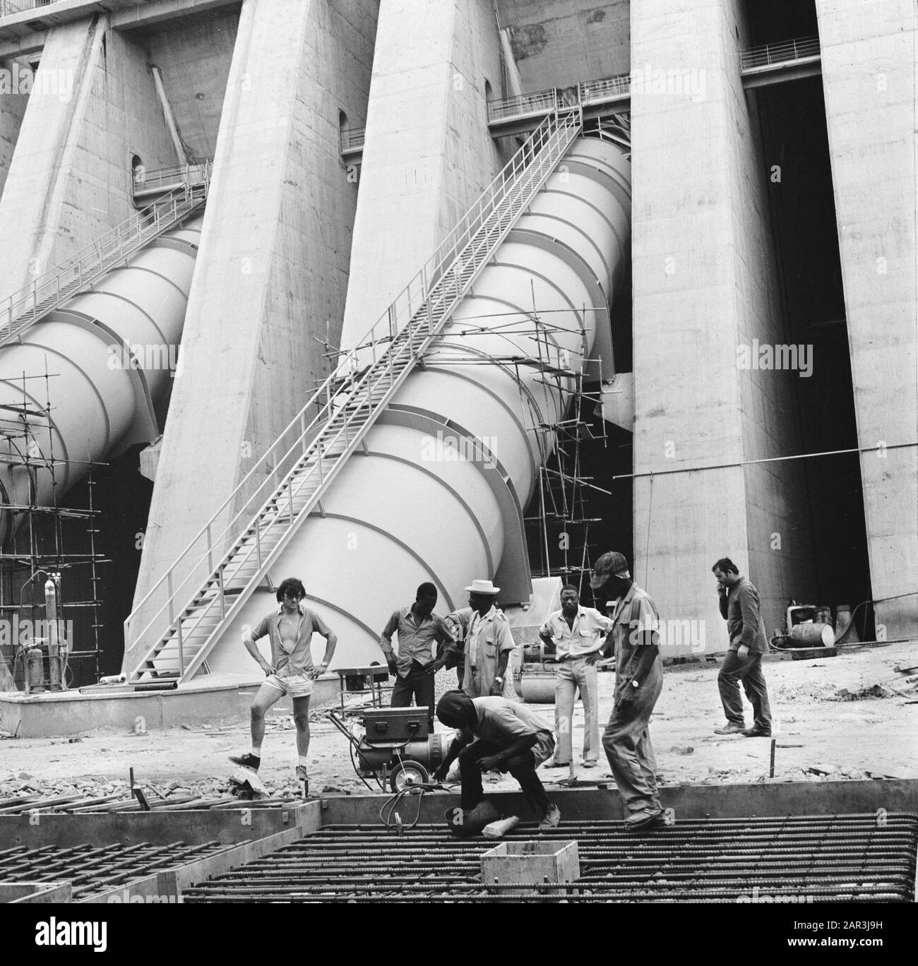 Zaire (formerly Belgian Congo) Inga project, dam in the river Zaire ...