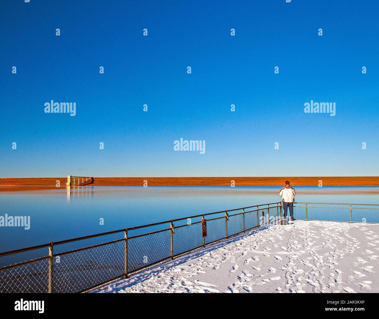 Winter Lake Fishing in Colorado Stock Photo - Alamy