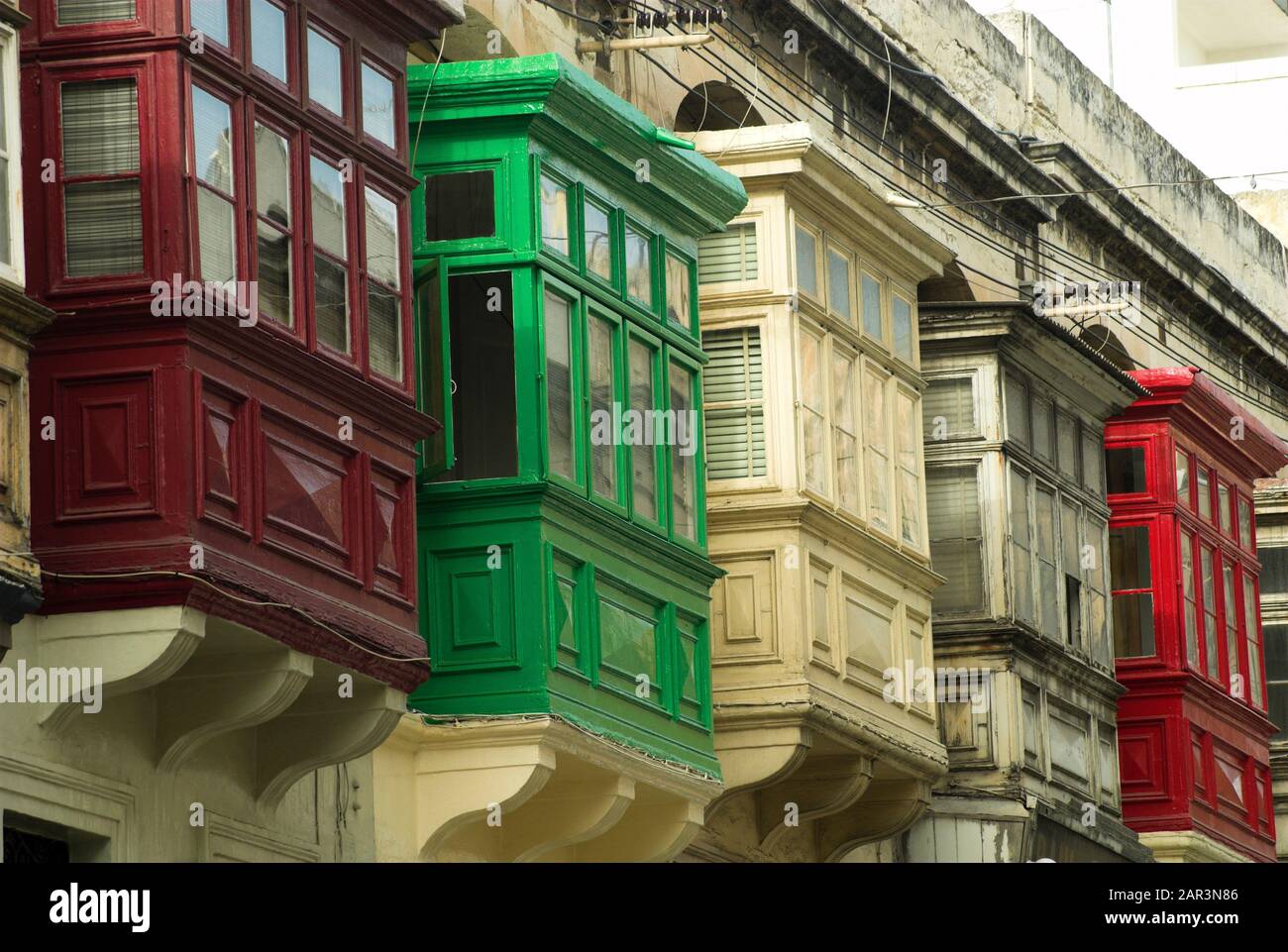 Traditional window boxes in Sliema, Malta Stock Photo - Alamy