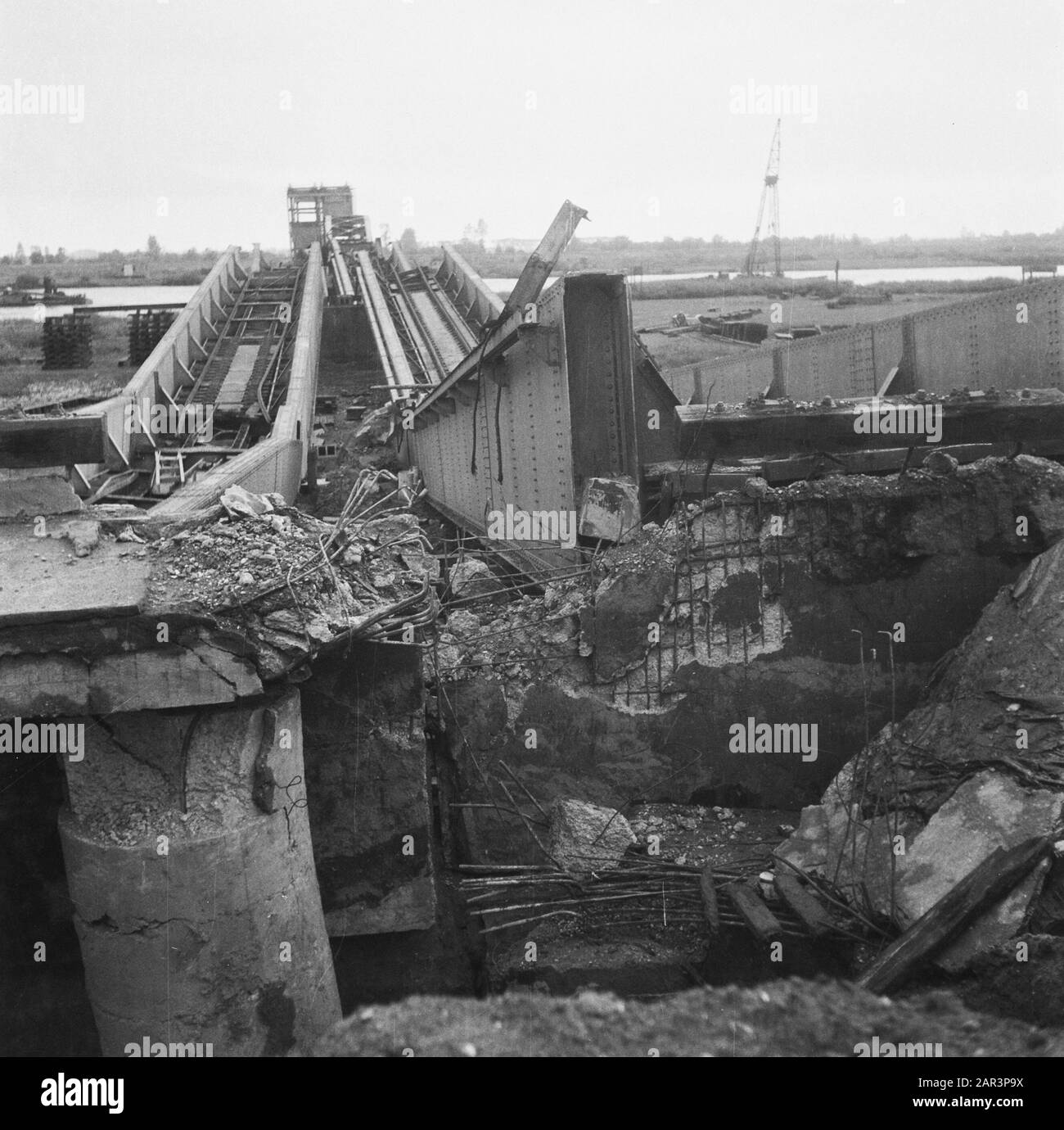 Destroyed railway bridges Black and White Stock Photos & Images - Alamy