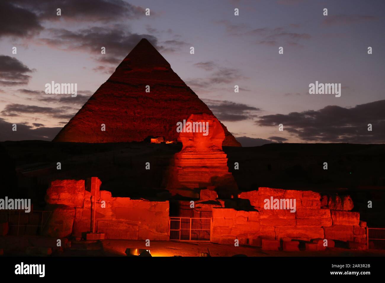 Beijing, Egypt. 23rd Jan, 2020. The Sphinx and a pyramid are ...