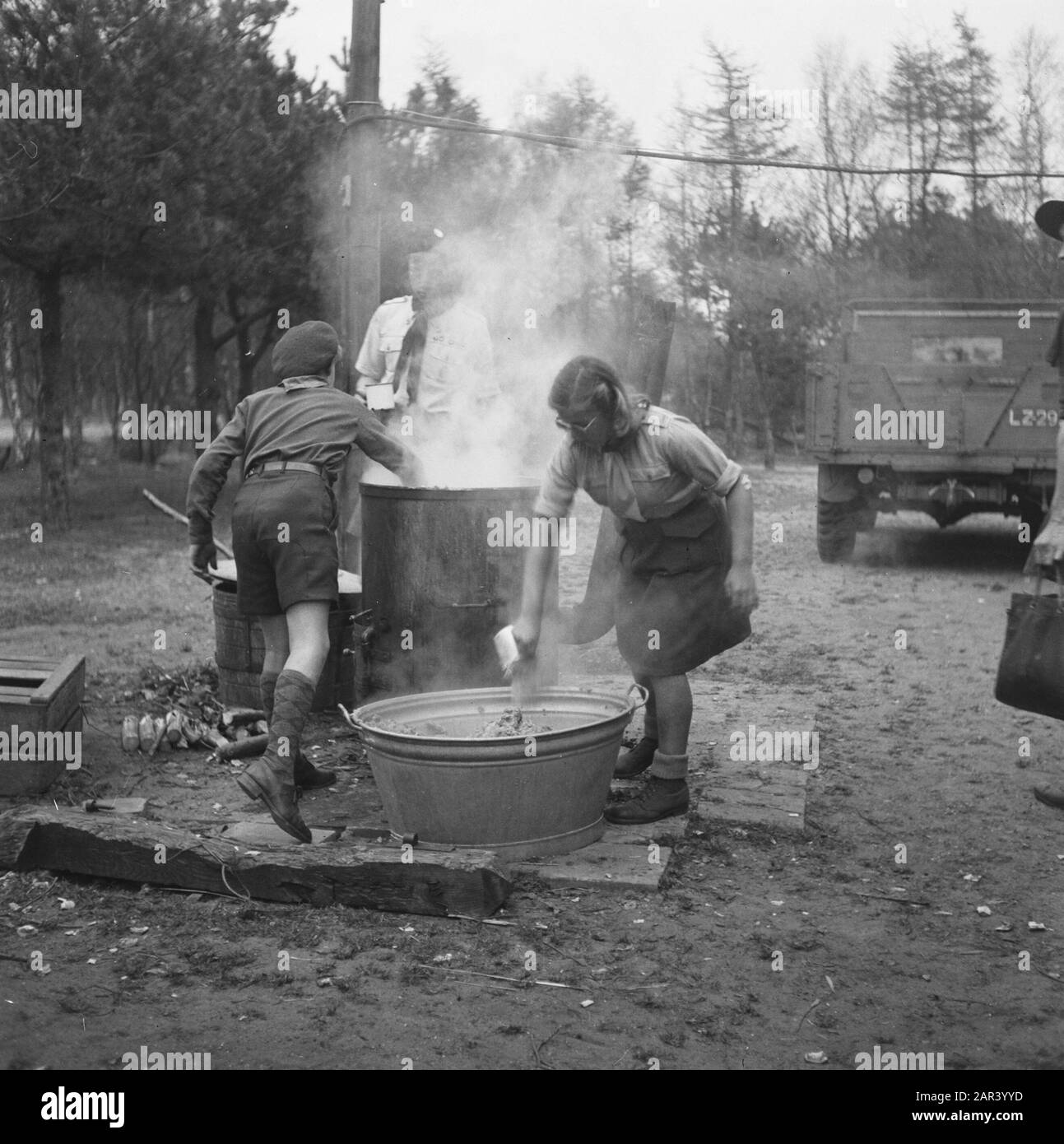 Boy scout event Black and White Stock Photos & Images - Alamy