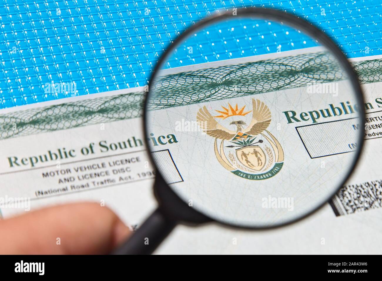 A South African motor vehicle car licence document Stock Photo - Alamy