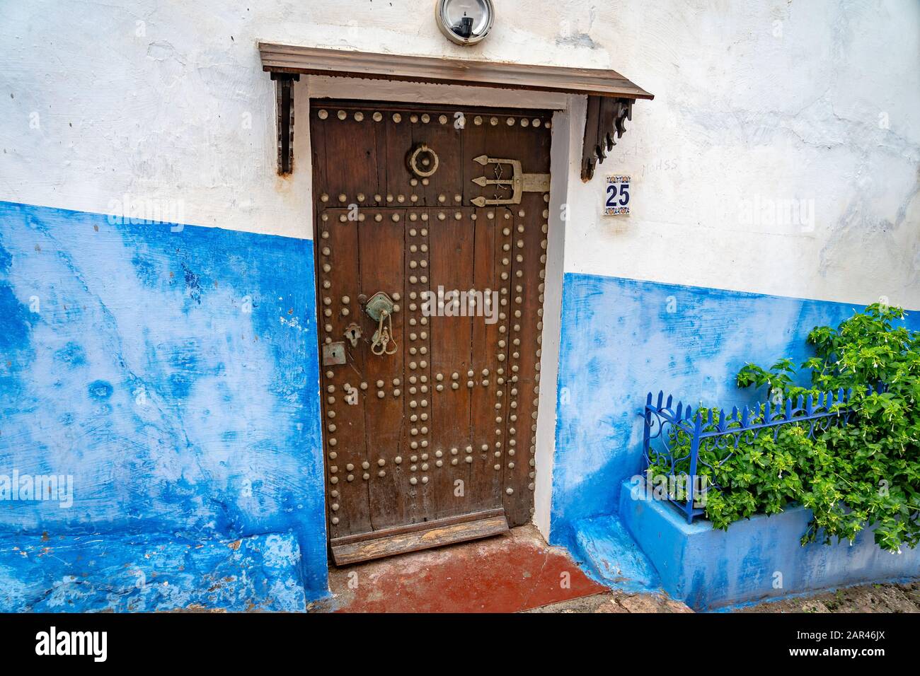 Rabat, Morocco - Traditional house door in Moroccan Medina Stock Photo ...