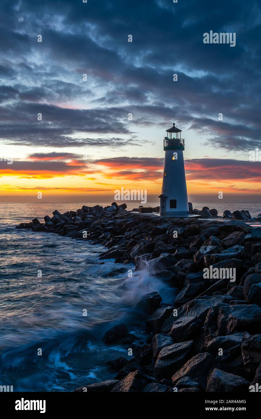 Breakwater Lighthouse at Dawn Stock Photo - Alamy