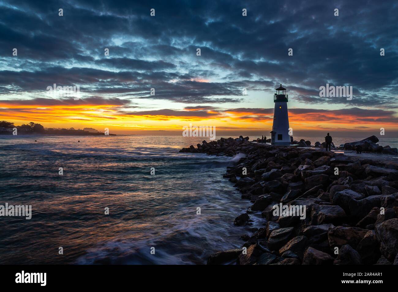 Breakwater Lighthouse at Dawn Stock Photo - Alamy