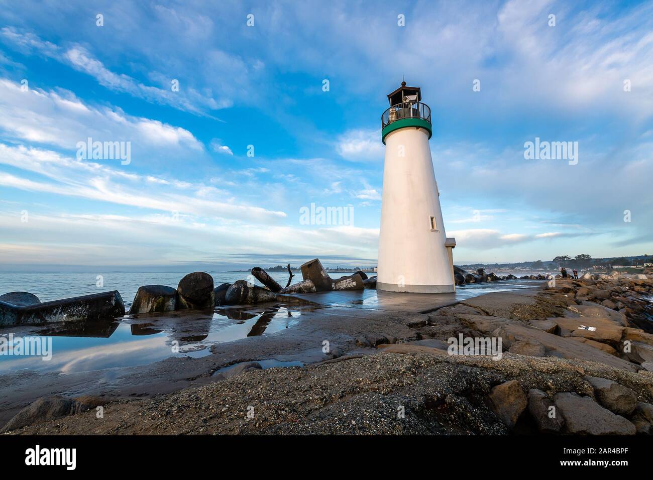 Breakwater Lighthouse at Dawn Stock Photo - Alamy