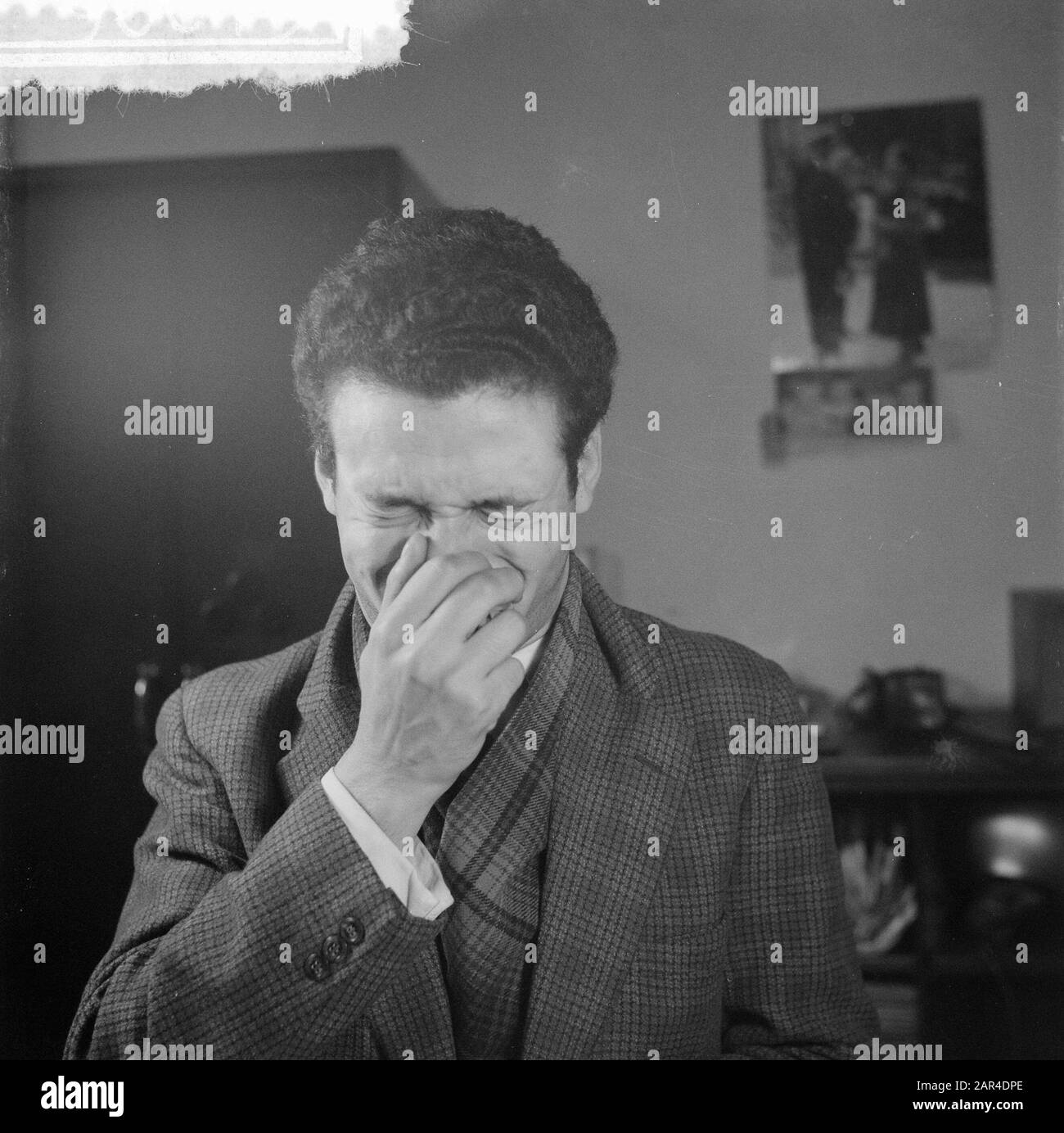 Male sneezing Black and White Stock Photos & Images - Alamy