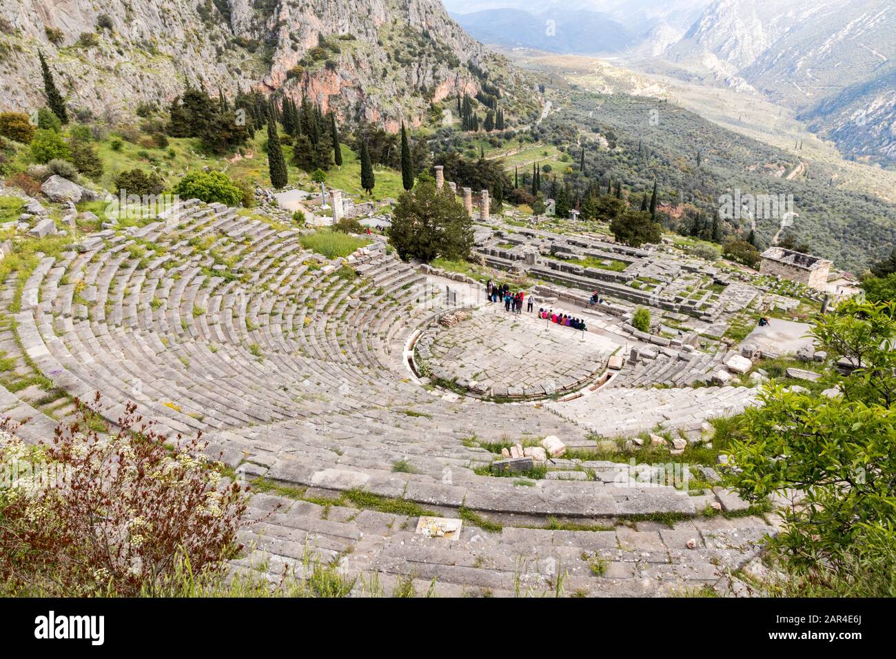Delphi, Greece. The Theatre, one of the buildings of the ancient ...