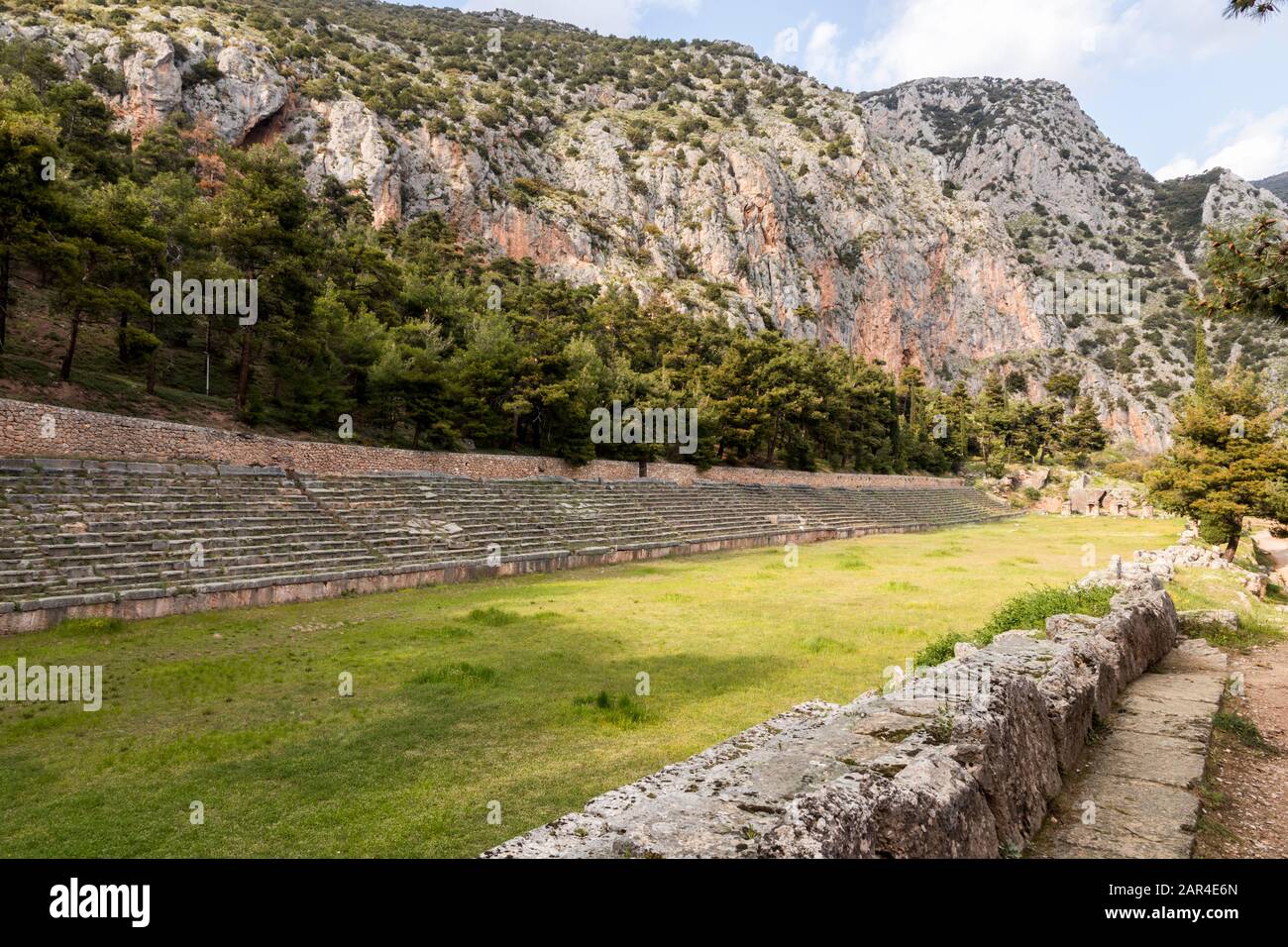 Delphi, Greece. The Stadium, one of the buildings of the ancient ...