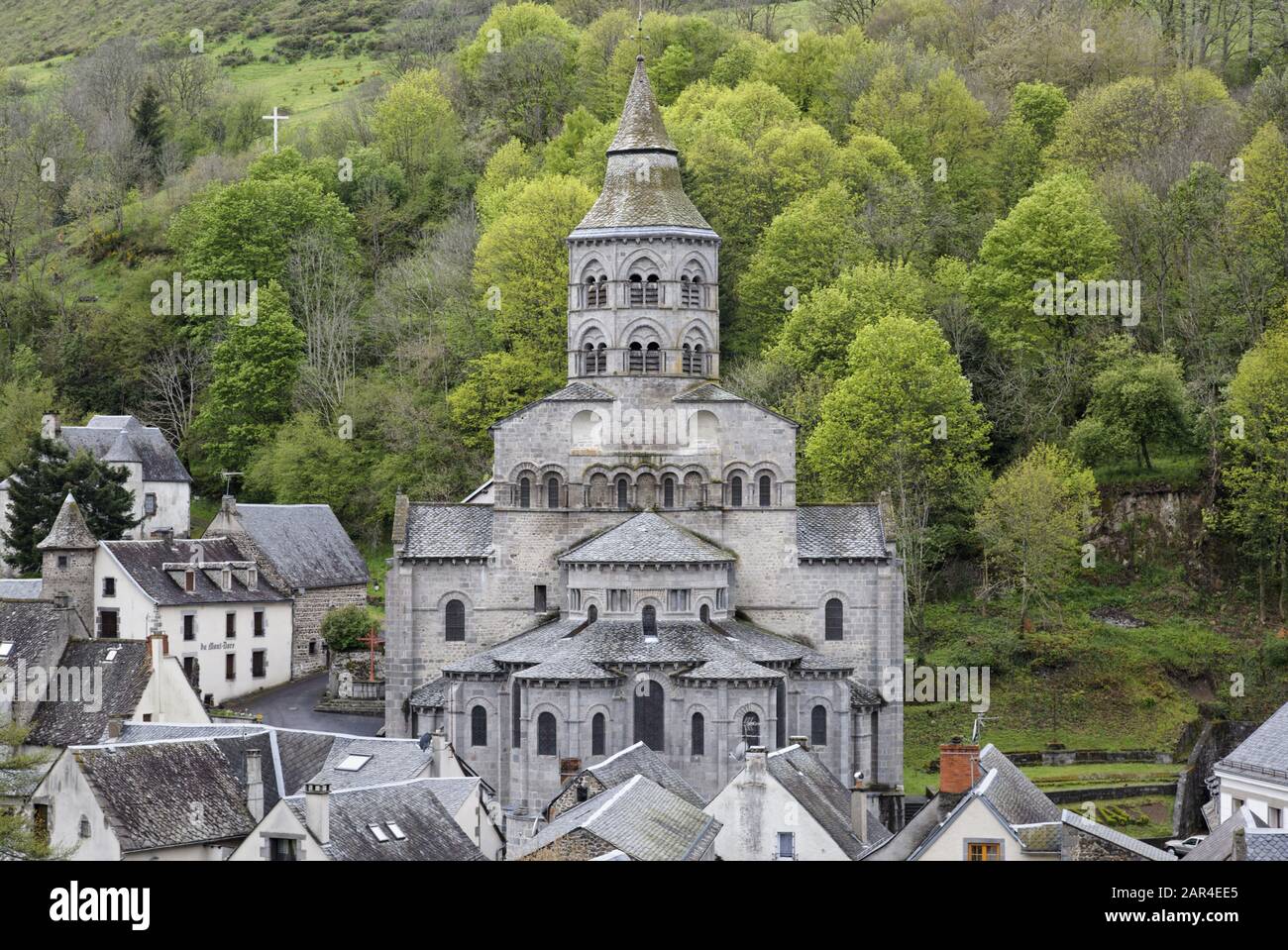 the Basilica Notre Dame in Orcival, Auvergne, France Stock Photo - Alamy
