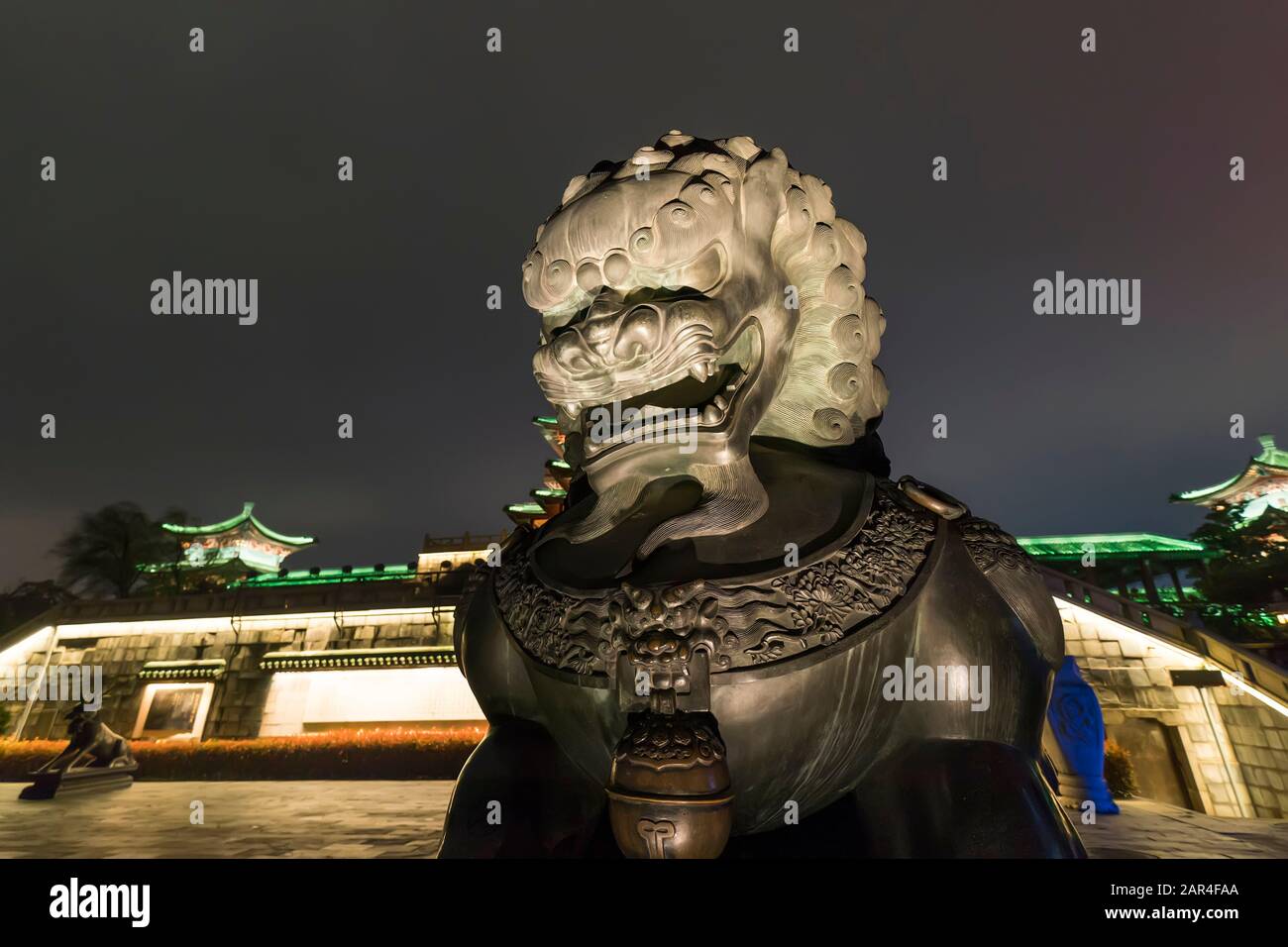 teng wang pavilion lion statue in nan chang jiang xi province China at ...