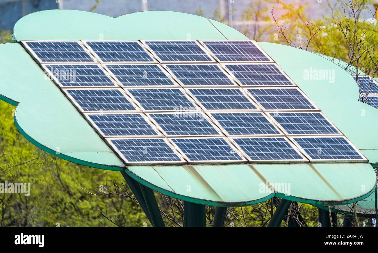 street lamp post with solar panel energy Stock Photo - Alamy