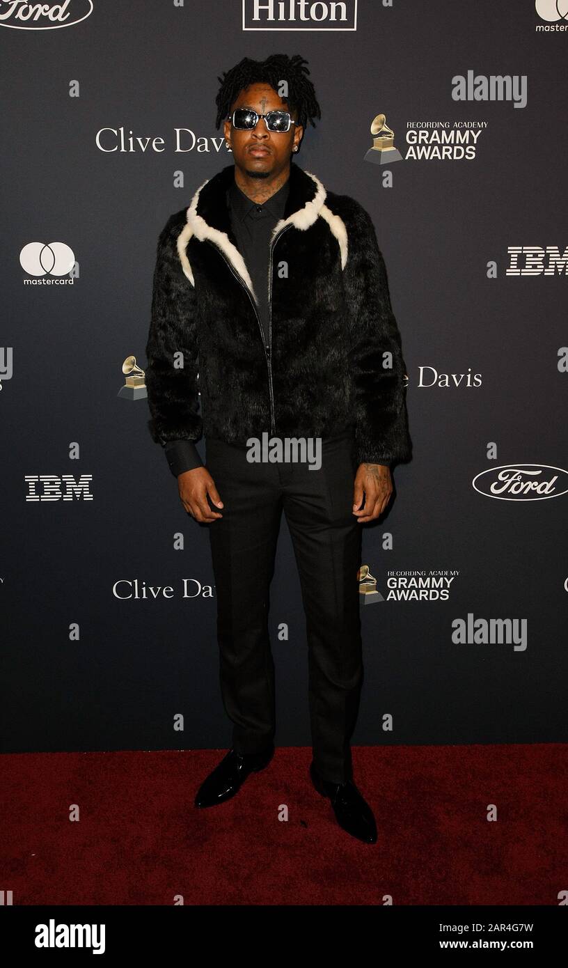 BEVERLY HILLS, CALIFORNIA - JANUARY 25: 21 Savage attends the Pre ...