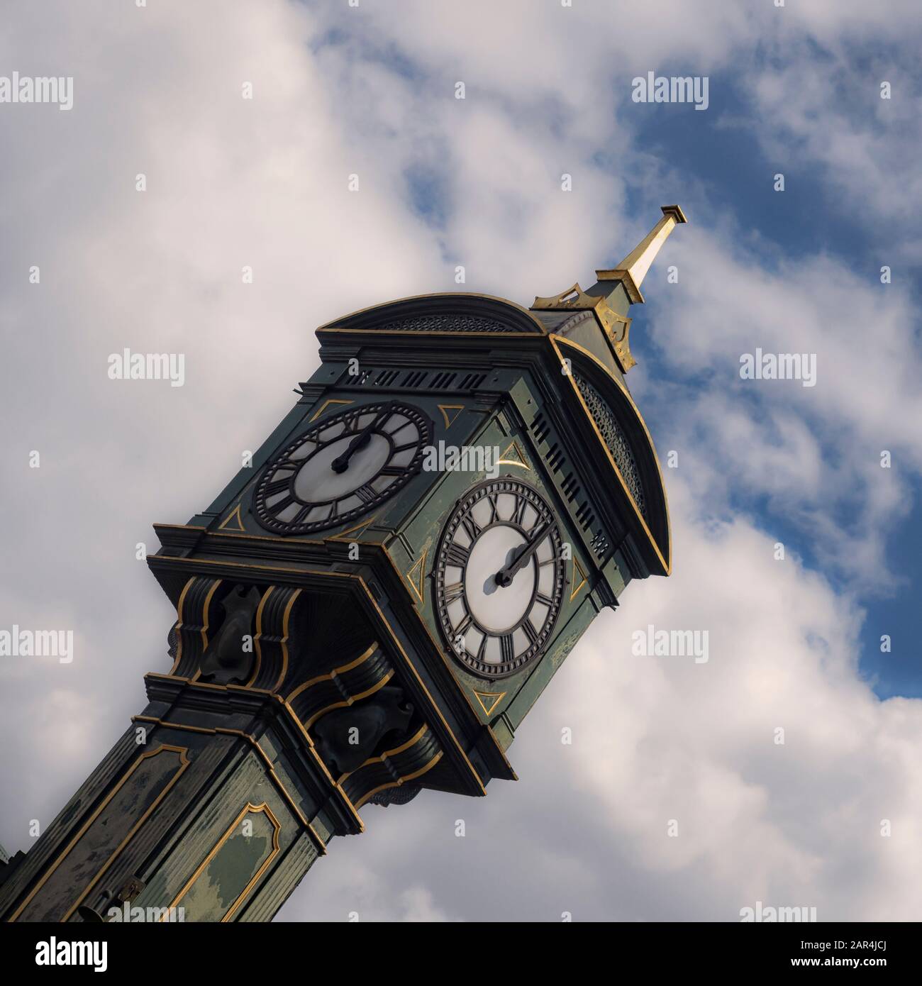 BIRMINGHAM, UK - MAY 28, 2019: Close-up of the Chamberlain Clock, an ...