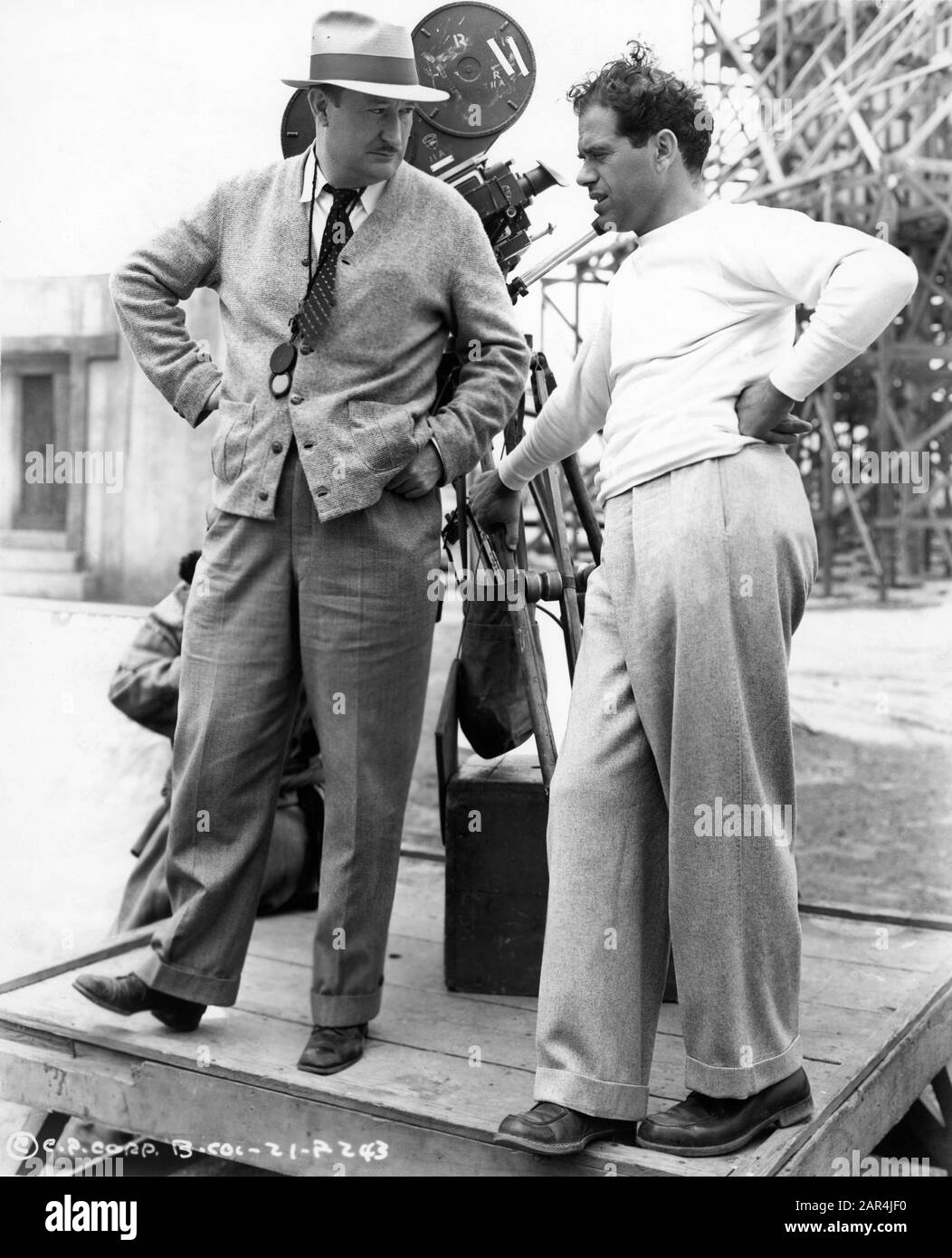 Cinematographer JOSEPH WALKER and Director FRANK CAPRA on set location ...